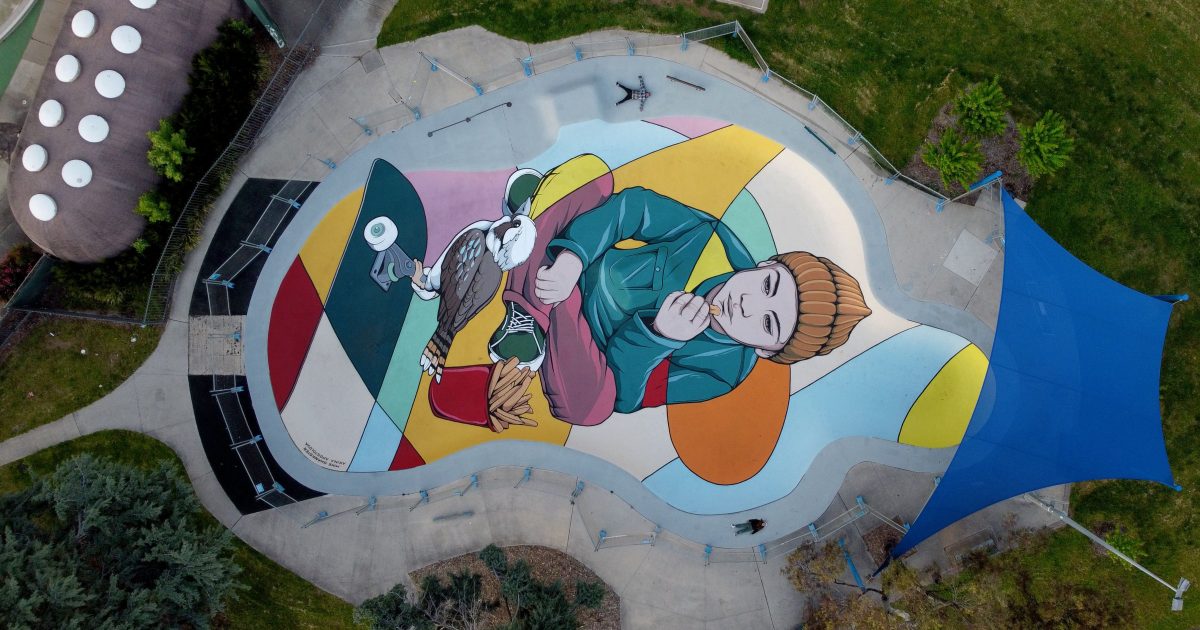 Local youths help transform Queanbeyan skatepark into a mega-mural work ...