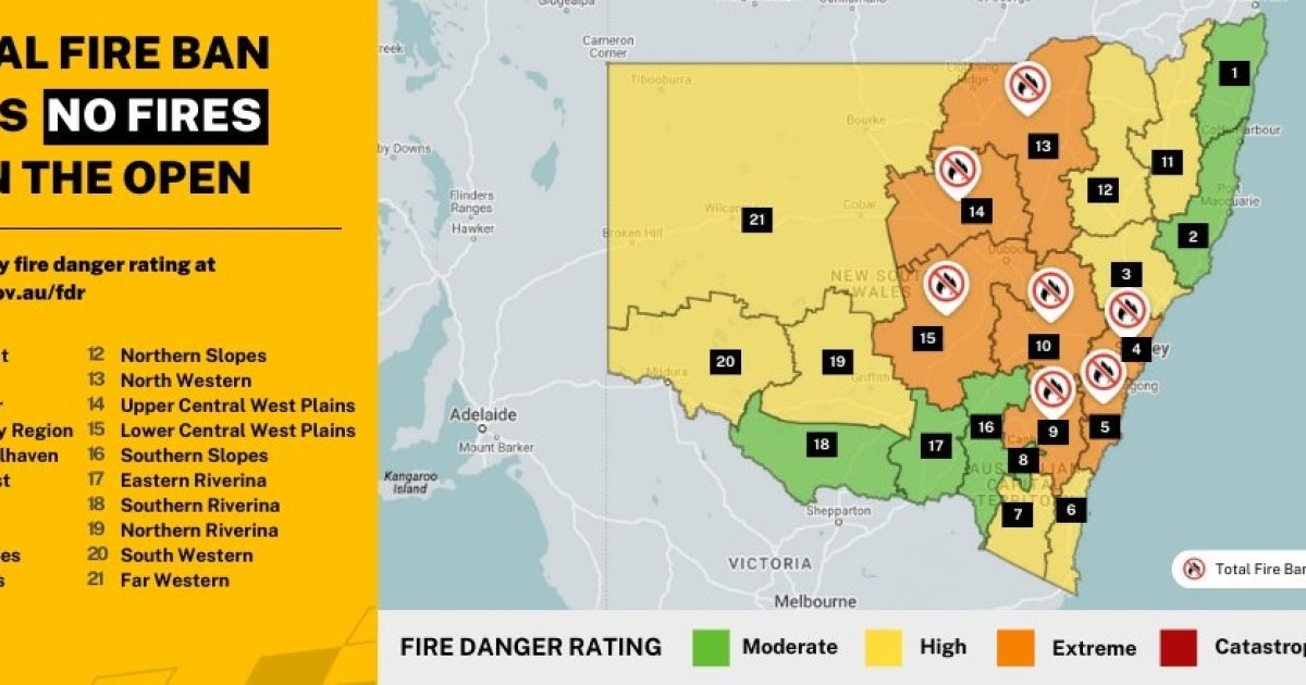Firefighters on alert with severe winds forecast and total fire bans ...